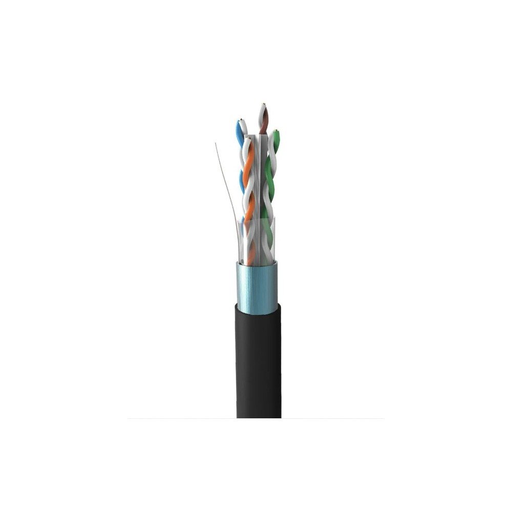 CABLE SATRA SOLIDO F-UTP/PE 23AWG CAT6 NEGRO EXTERIOR ROLLO 305 METROS